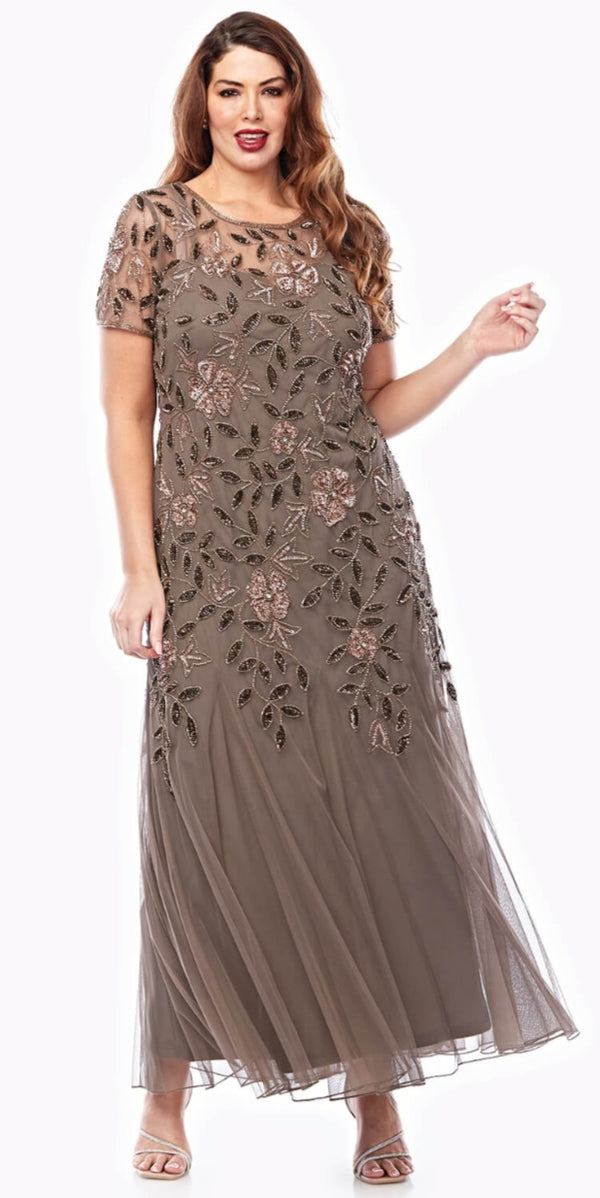 Layla Jones latte beaded dress – Tonia T Boutique